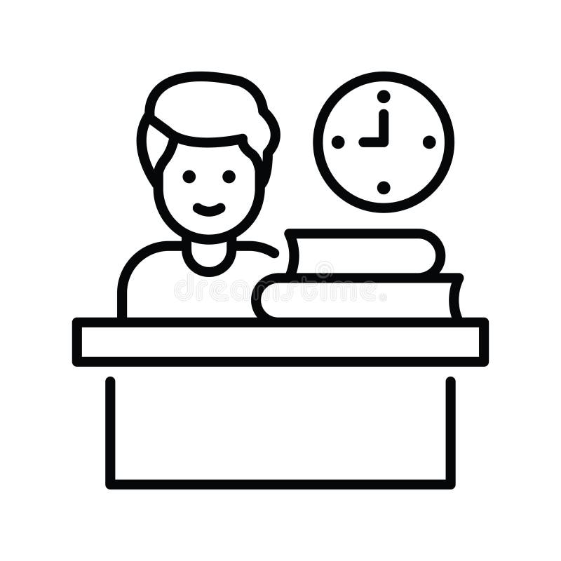 Work Study Vector Outline Icon Style Illustration. EPS 10 File Stock ...