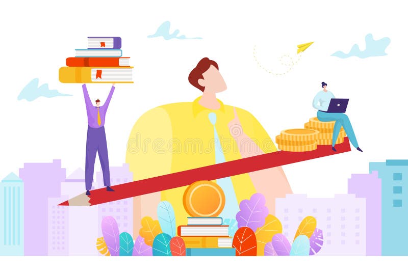 Higher Educational Institution, Tiny Character People Together Balance ...