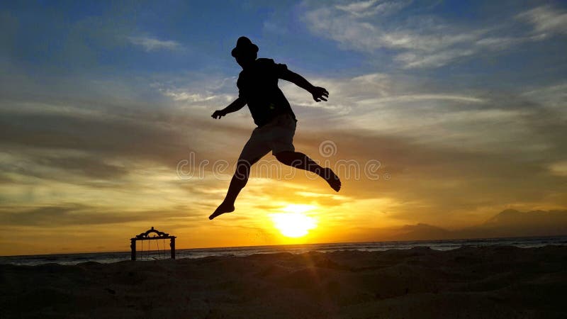 Higher jump up stock image. Image of silhouette, photograph - 261807577