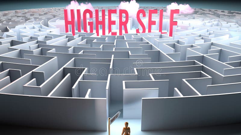 Higher Self and a Complicated Path To it Stock Illustration ...