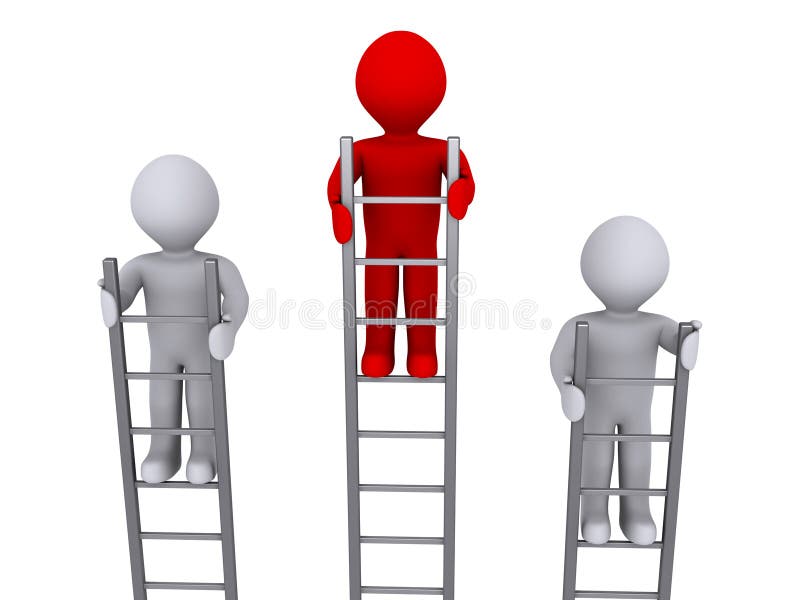 Red ladder of success stock illustration. Illustration of effort - 8678406