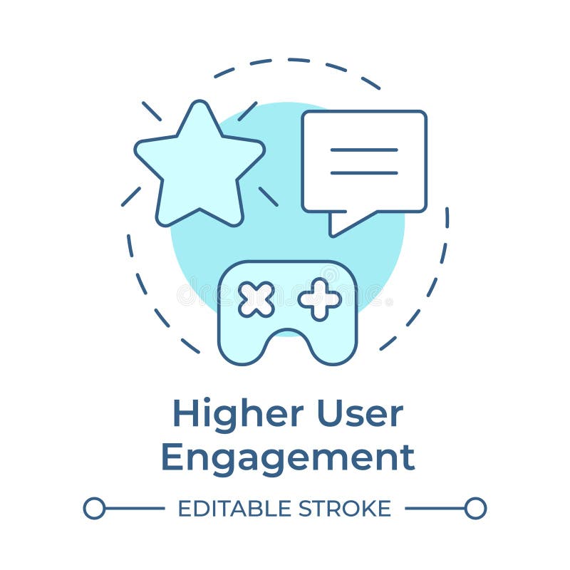 Higher User Engagement Soft Blue Concept Icon Stock Vector ...