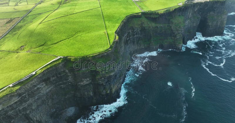 The Highest Cliffs in the World. Cliffs of Moher and Atlantic Ocean 4k ...