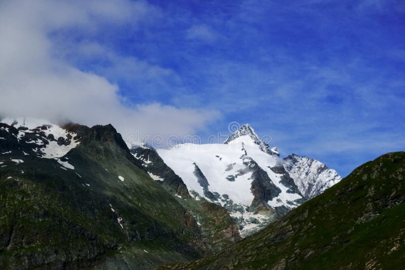 Highest Mountain of Austria with a Sharp Peak and Lot of Snow with Sky ...
