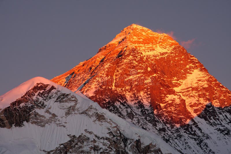 Mountain Peak Everest. Highest Mountain In The World. National P Stock ...