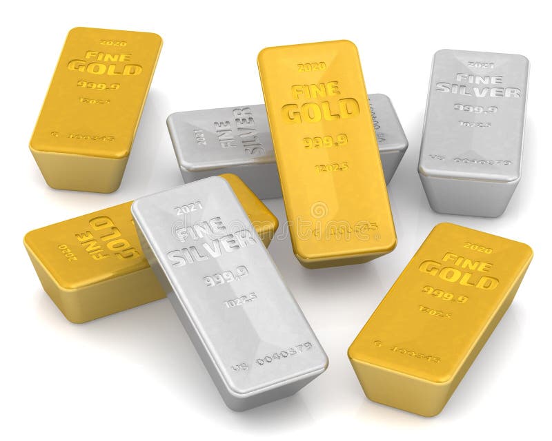 The Highest Standard Gold and Silver Bars Stock Illustration ...