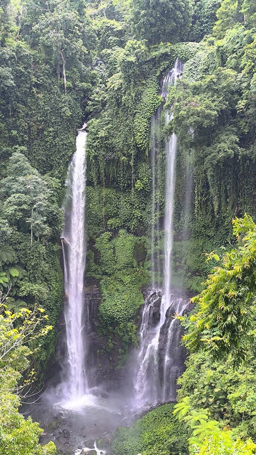 The Highest Waterfall in Bali with Original Natural Beauty Stock Photo ...