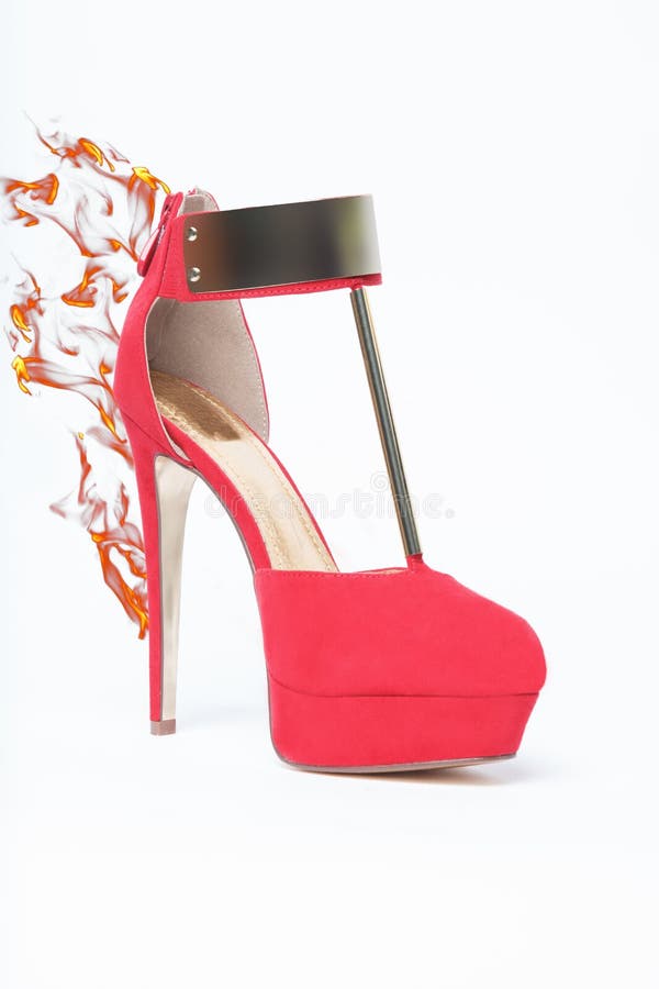Highheel on fire stock image. Image of fire, flame, shoefashion - 46313191