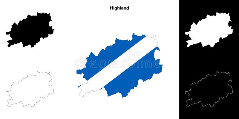 Highland outline map stock vector. Illustration of infographic - 379272255