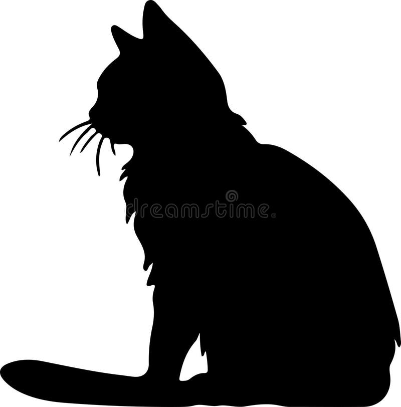 Highlander Cat Black Silhouette Generative Ai Stock Vector ...