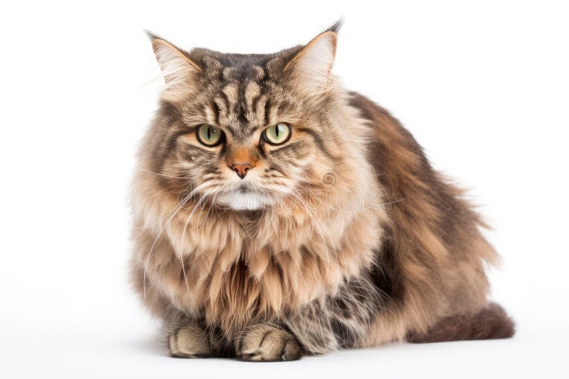 Highlander Cat on White Background. Generative AI Stock Illustration ...