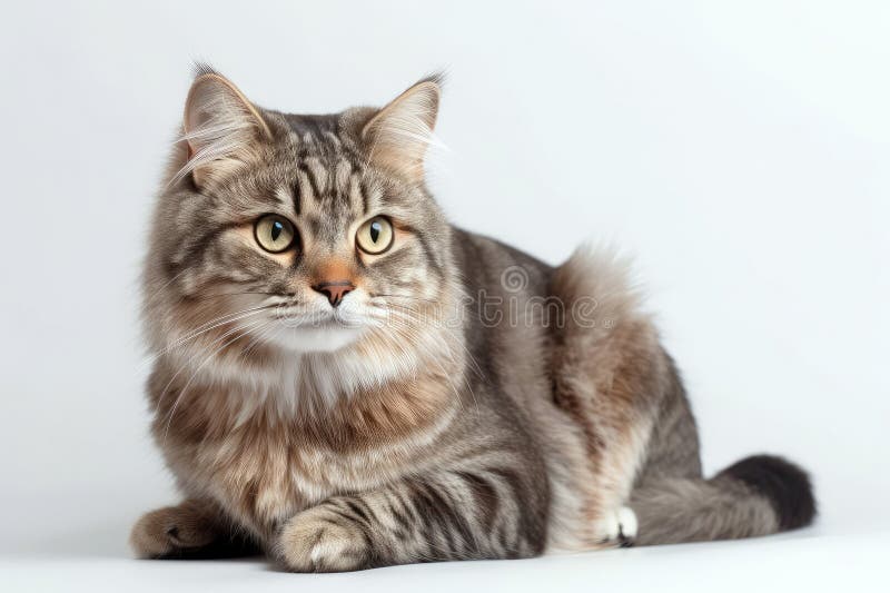 Highlander Cat on White Background. Generative AI Stock Illustration ...