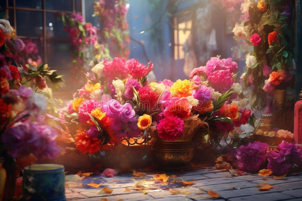 Highlight the Beauty of Floral Decorations Stock Illustration ...