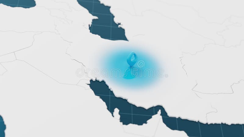Highlight with Blue of Iran 3d Map with Pointer Pin Surrounded with ...