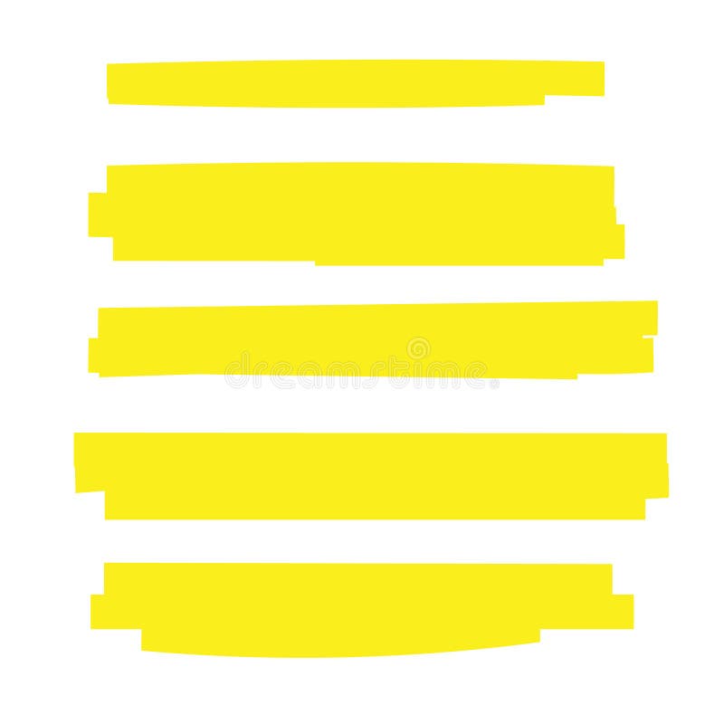 Highlight Brush Underline Yellow Marker Vector Pen. Stroke Highligher ...