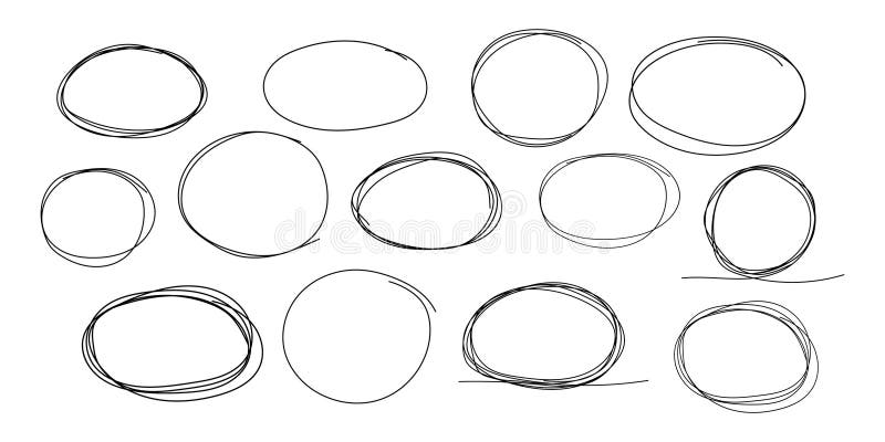 Highlight Circle Frame Cadre, Circle Doodle Scribble Round Circles for ...
