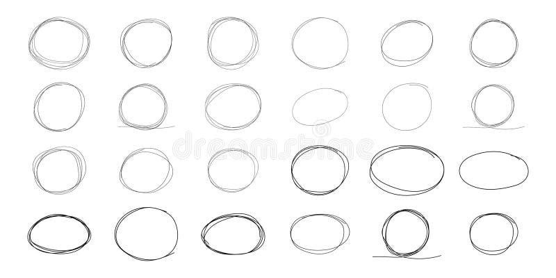 Highlight Circle Frame Cadre, Circle Doodle Scribble Round Circles for ...