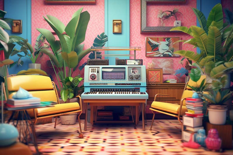 Highlight the Concept of Nostalgia and Retro Stock Illustration ...