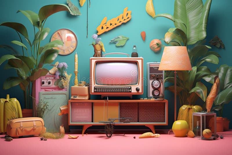 Highlight the Concept of Nostalgia and Retro Stock Illustration ...