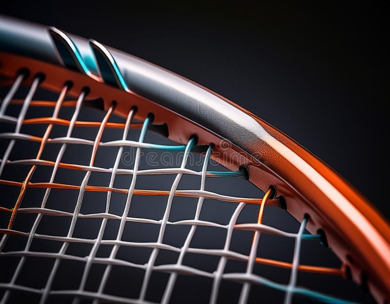 Highlight the Curve of a Tennis Racket Frame with a Macro Shot Stock ...