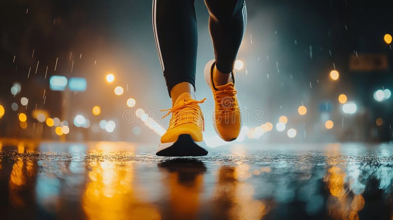 Highlight the Heel of a Running Shoe As a Female Runner Engages in ...