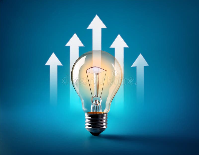 Highlight a Lightbulb Surrounded by Arrows Pointing Outward ...