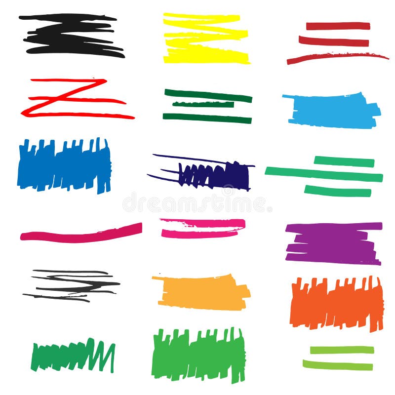 Highlight marker lines. stock vector. Illustration of color - 144562612