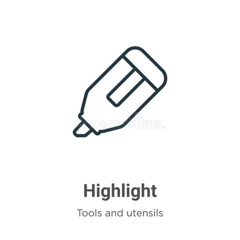 Highlight Outline Vector Icon. Thin Line Black Highlight Icon, Flat ...