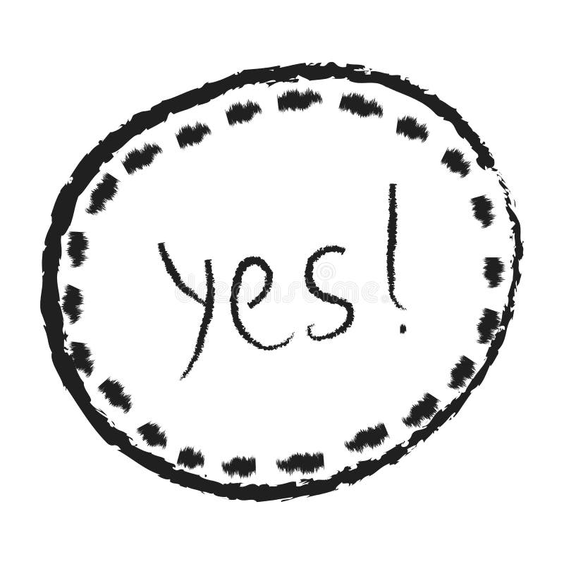Highlight Oval Marker Frame with Yes Text. Hand Drawn Scribble Doodle ...