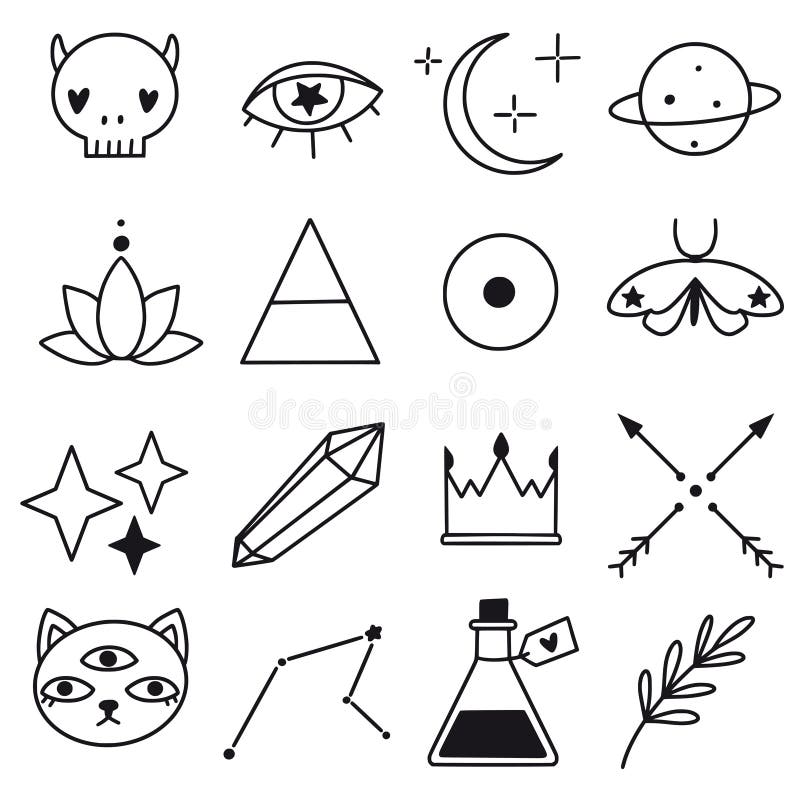 Highlight Set. Various Simple, Cute Outline Elements Stock Vector ...