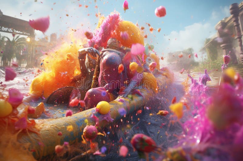 Highlight the Significance of Water in Holi Stock Illustration ...