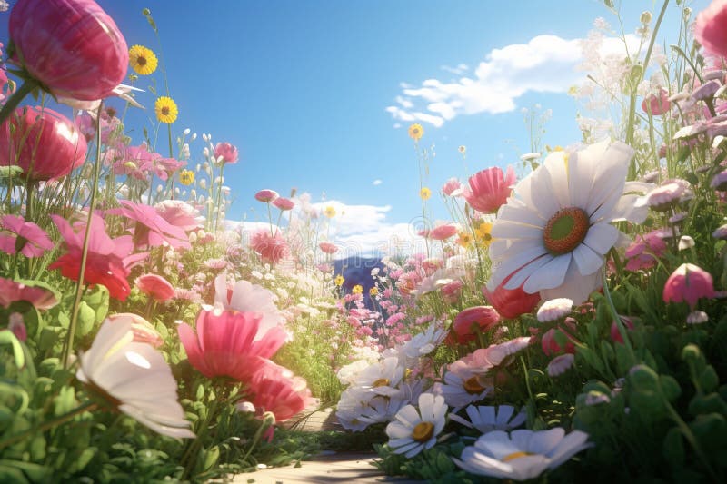 Highlight the Use of Flowers in Environmental. Generative Ai Stock ...