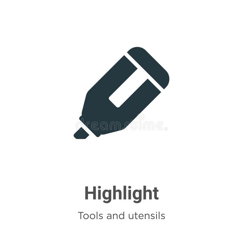 Highlight Vector Icon on White Background. Flat Vector Highlight Icon ...