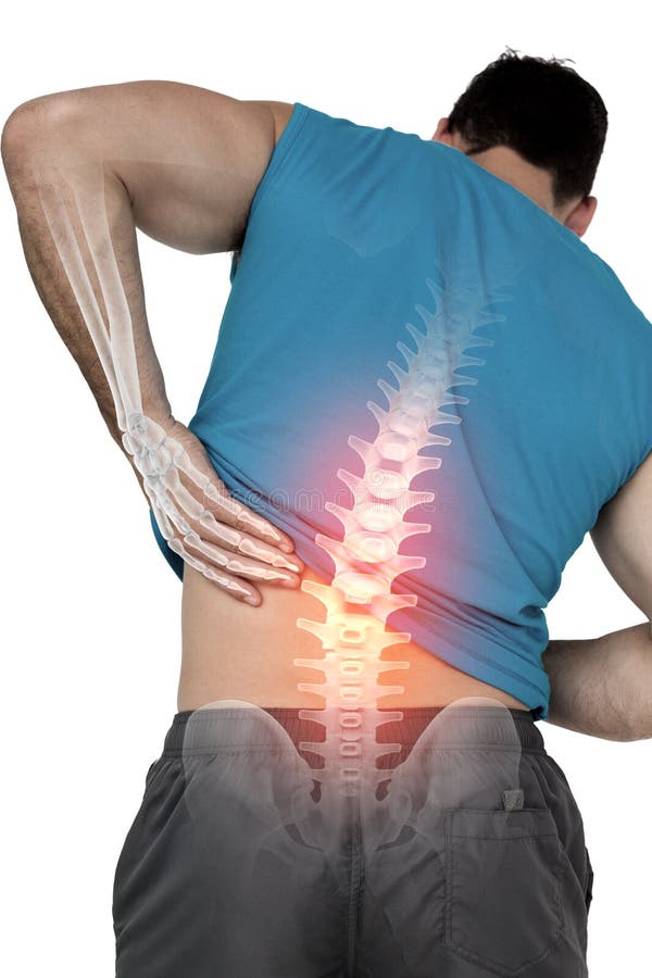 Highlighted Back Pain of Fit Man Stock Image - Image of health, body ...