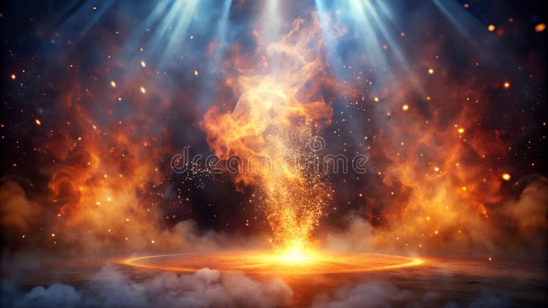 Highlighted Background with Smoke and Ember Textures Using Spotlight ...