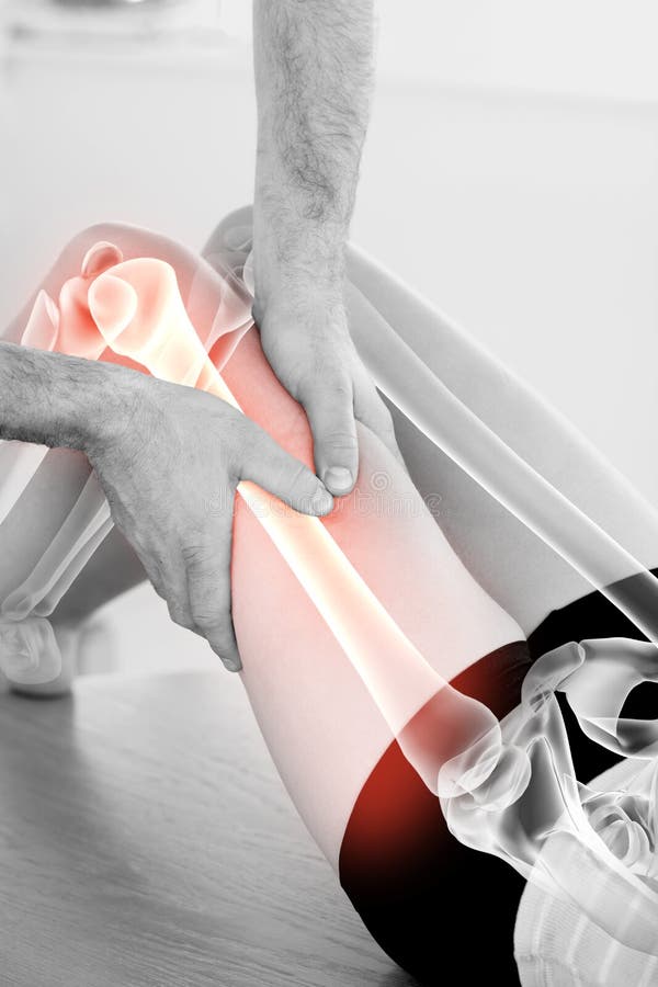 Highlighted Bones of Woman at Physiotherapist Stock Photo - Image of ...