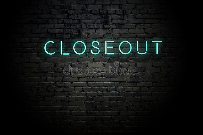 Highlighted Brick Wall with Neon Inscription Closeout Stock ...
