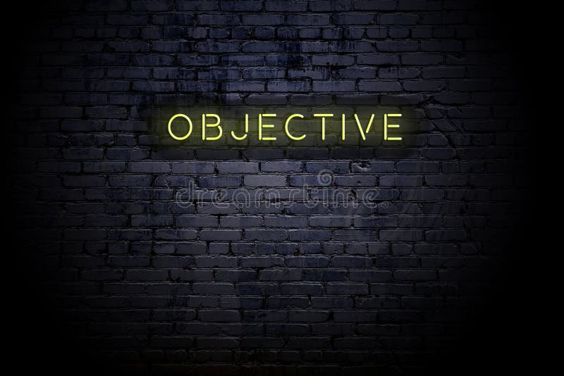 Highlighted Brick Wall with Neon Inscription Objective Stock Image ...