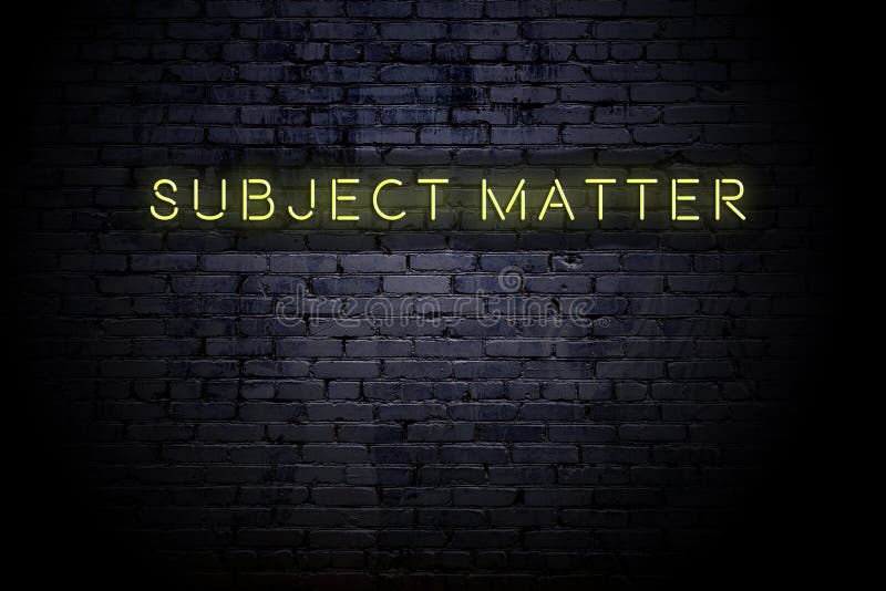 Highlighted Brick Wall with Neon Inscription Subject Matter Stock Image ...