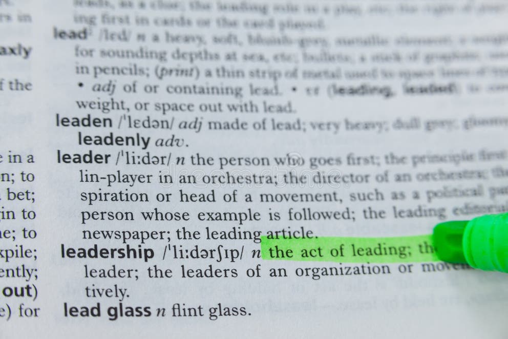Highlighted Definition of Leadership in Dictionary Stock Image - Image ...