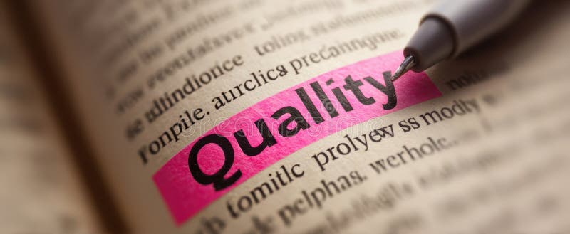 The Highlighted Definition of Quality in a Dictionary Page AI Generated ...