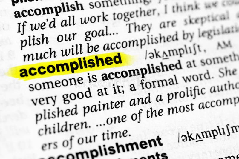 Highlighted English Word Accomplished and Its Definition in the ... Highlighted English Word Accomplished and Its Definition in the ...