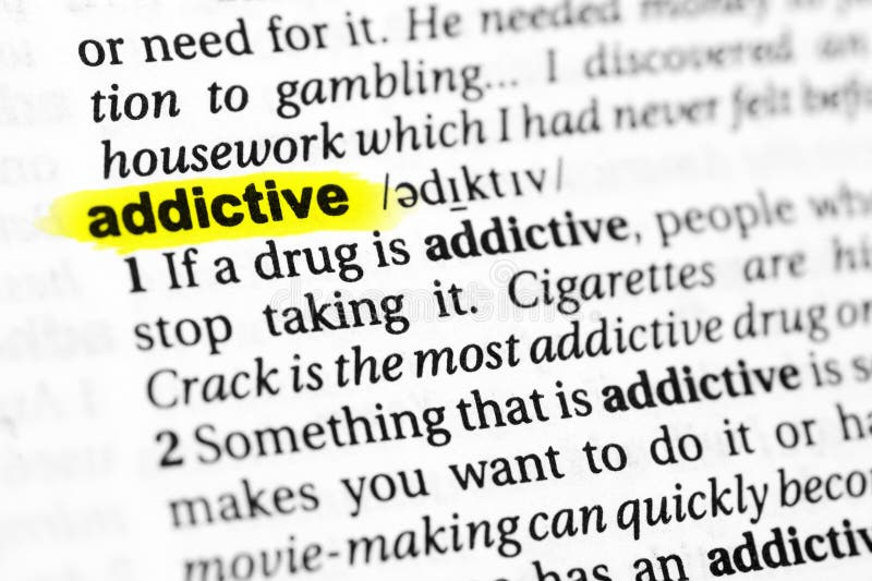 Highlighted English Word Addictive and Its Definition in the Dictionary ...