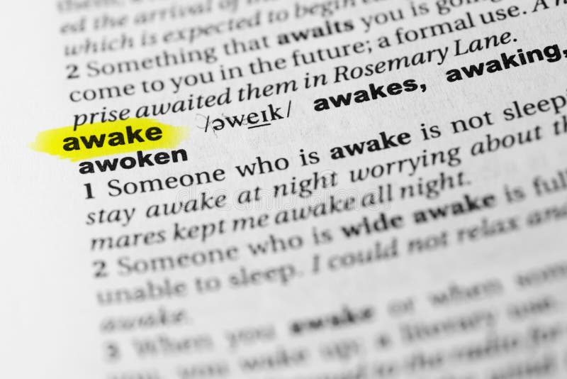 Awake, Word Written on Blue Sand Stock Photo - Image of concept, awake ...
