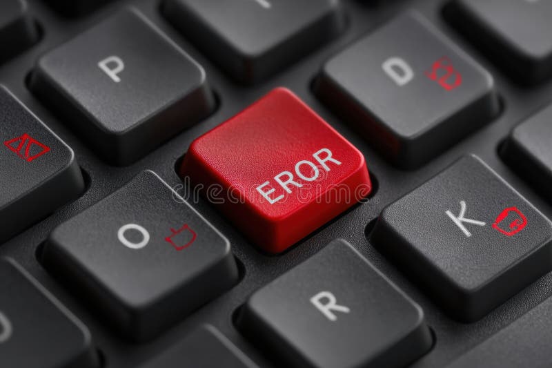 Highlighted Error Key on a Clean Keyboard Signifies a Warning in Tech ...