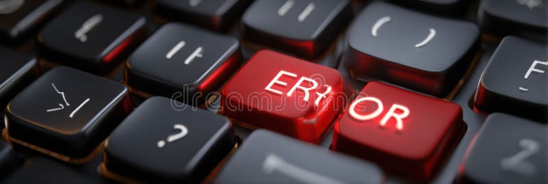 Highlighted Error Keys on a Black Keyboard Emphasize the Need for Error ...