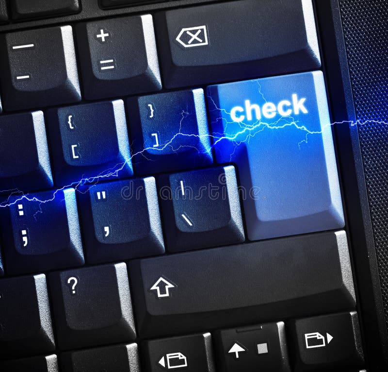 Highlighted Keys with Sign on a Black Keyboard Closeup. Stock ...