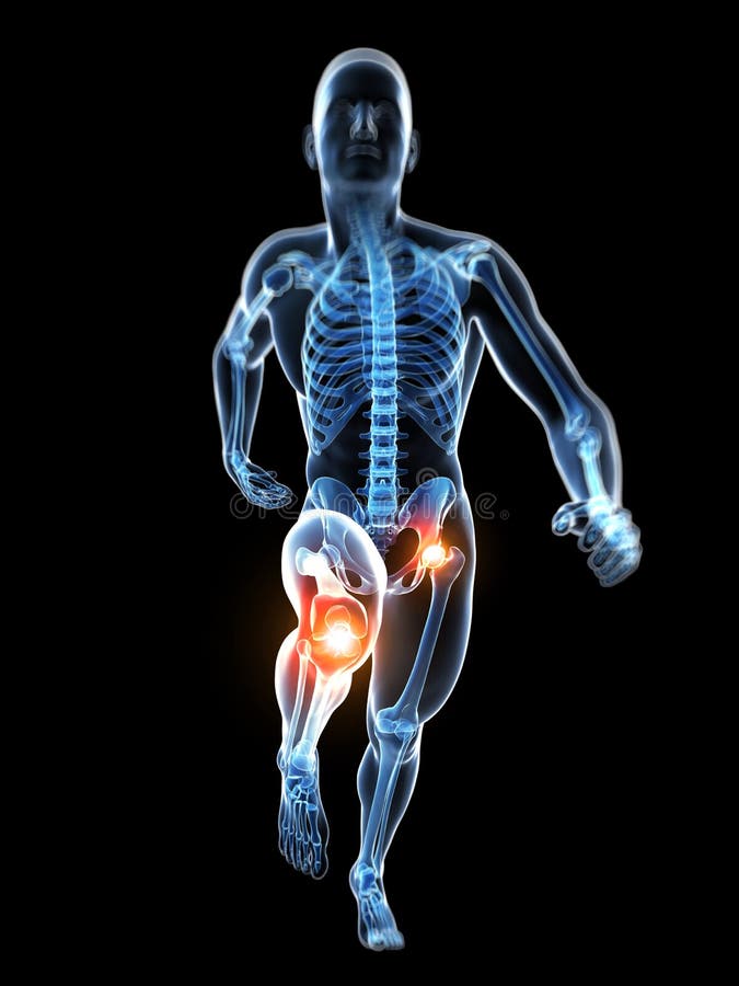 Highlighted runner joints stock illustration. Illustration of ...