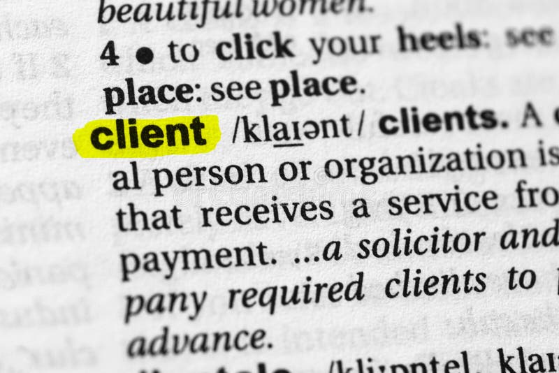 Highlighted Word Client Concept and Meaning Stock Image - Image of ...