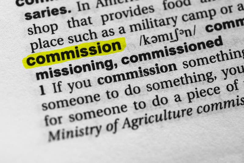 Highlighted Word Commission Concept and Meaning Stock Image - Image of ...